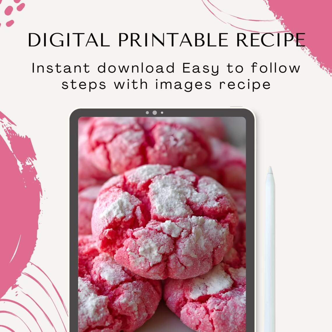 Valentine Crinkle Cookies Printable Digital PDF Recipe Download - Etsy