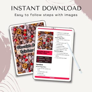 Christmas Chocolate Brownie Reindeer Chow | Instant Download PDF ...