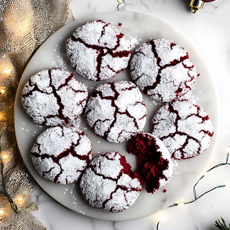 Homemade Red Velvet Christmas Crinkle Cookies Recipe – Easy & Delicious ...