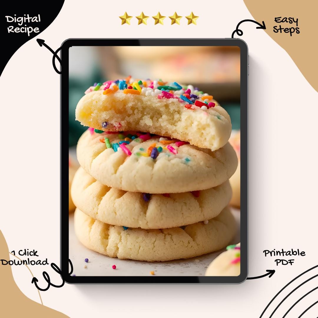 BEST RECIPE of Whipped Shortbread Cookies Digital PDF Printable - Etsy
