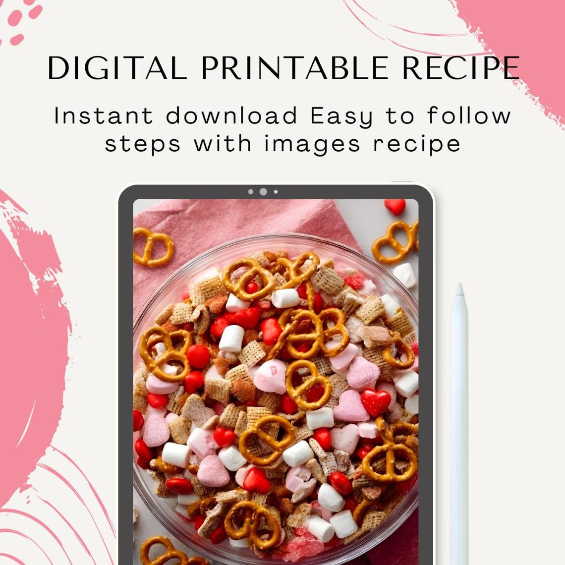 Five Minute Valentines Snack Mix Printable PDF Recipe Download - Etsy