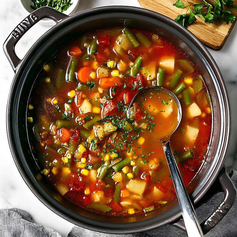 Easy Vegetable Soup Digital Printable PDF Download Family Meal Guide - Etsy