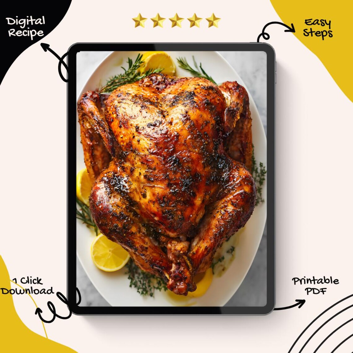 BEST RECIPE of Easy Thanksgiving Turkey Digital PDF Printable - Etsy