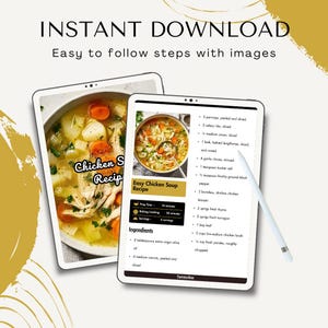 Chicken Soup Recipe Digital PDF Printable Easy Family Meal Instant ...
