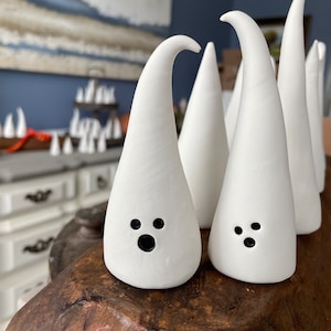 Handmade Clay Ghost Figurine: Spooky Fall Decor - Etsy