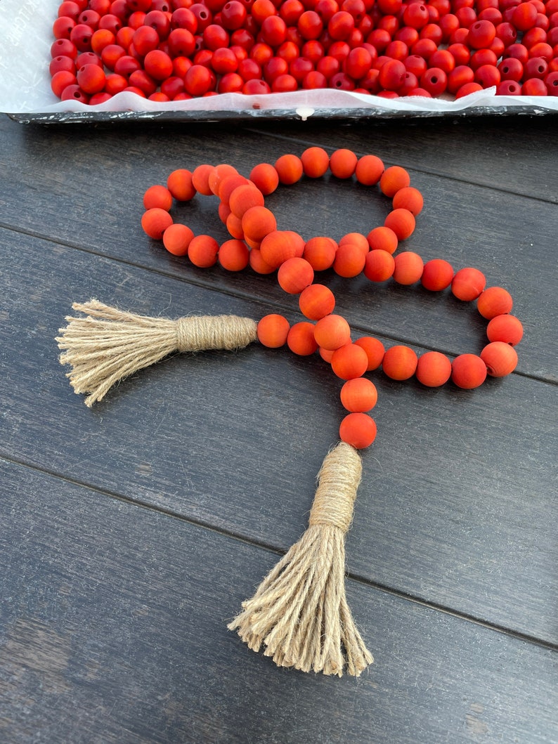Pumpkin Spice Wood Bead Garland: Fall Farmhouse Decor - Etsy