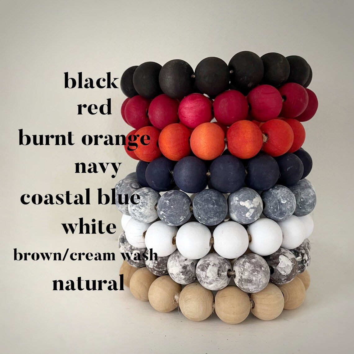 House Beads Wood Bead Garland Farmhouse Beads Strand | Etsy