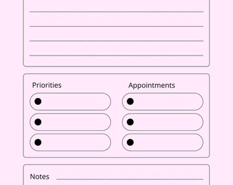 Daily Routine Template Printable Daily Planner, Productivity Schedule ...