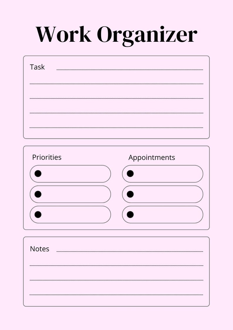 Worker Planner Printable Daily Schedule, Productivity Planner, Work ...