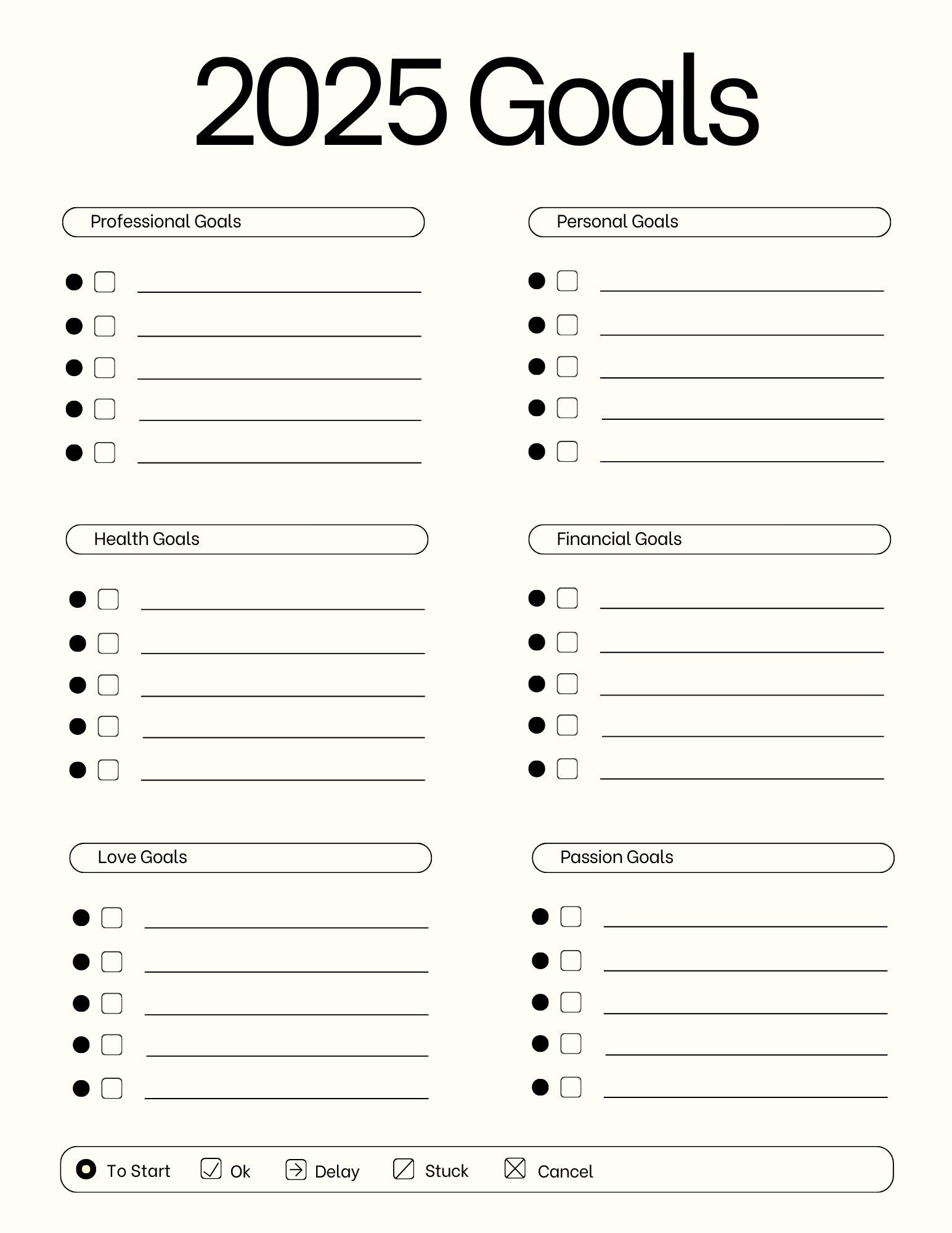 2025 Goal Setting Planner Template - Digital Printable, Planner ...