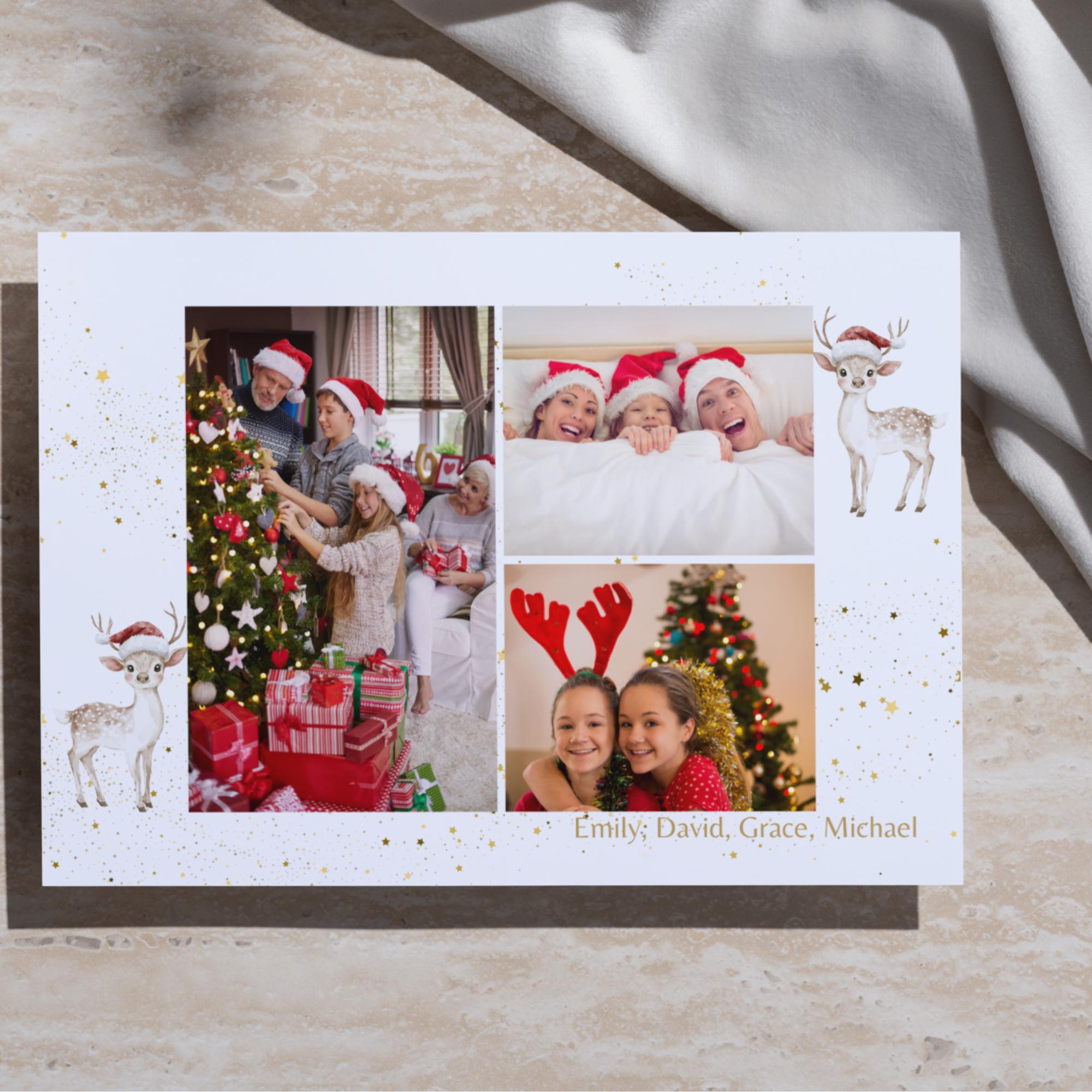 Merry Christmas Photo Card, Photo Christmas Cards Template, Nordic ...