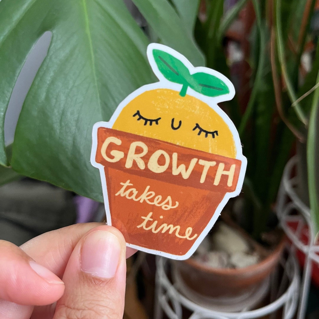 Growth Takes Time Vinyl Sticker - Etsy