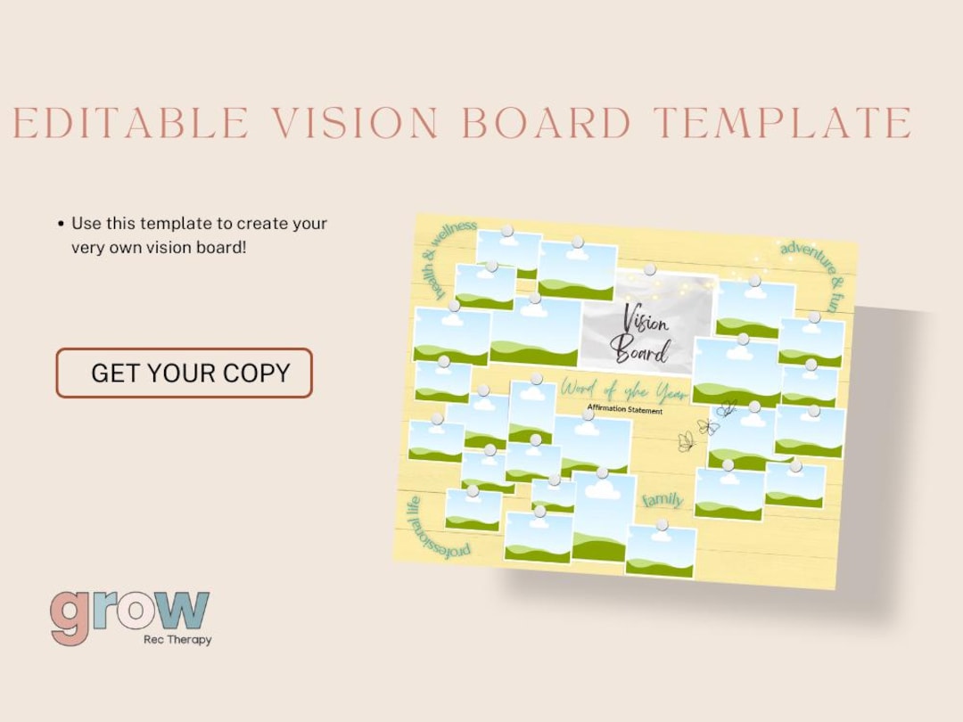 Editable Vision Board Template - Etsy