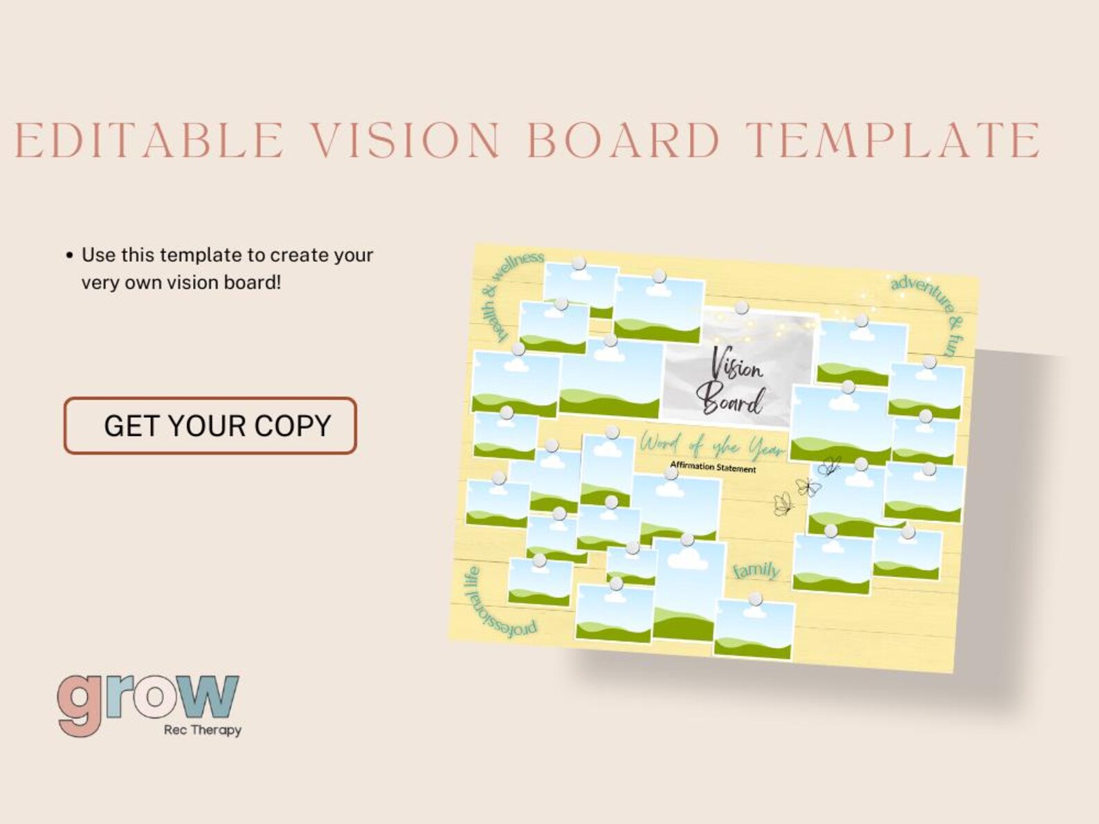 Editable Vision Board Template - Etsy