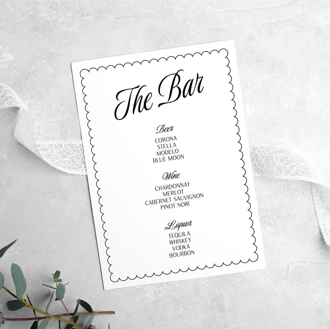 Bar Menu Template Editable Digital Drink Menu Sign Drink Menu Template ...