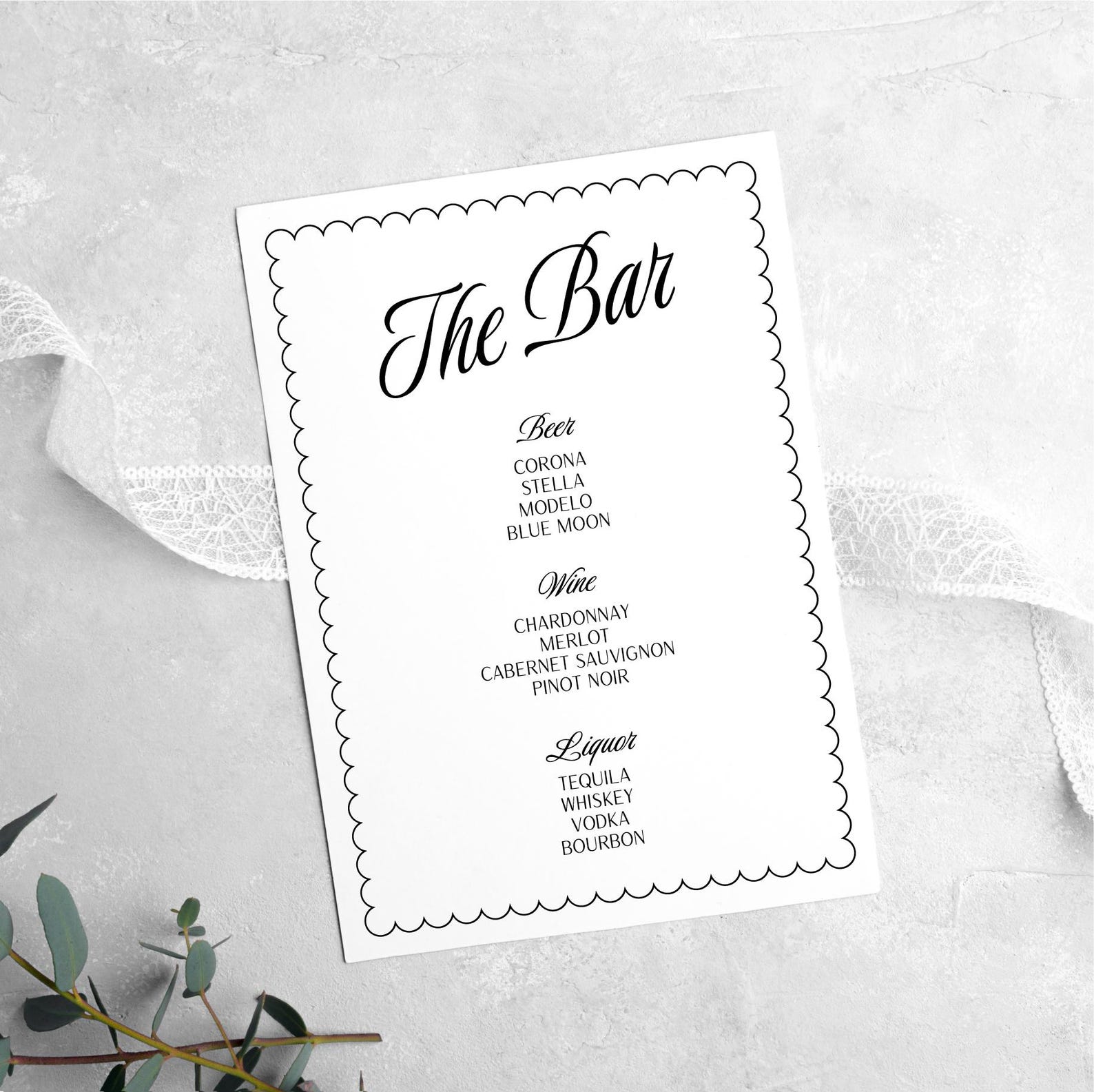 Bar Menu Template Editable Digital Drink Menu Sign Drink Menu Template ...