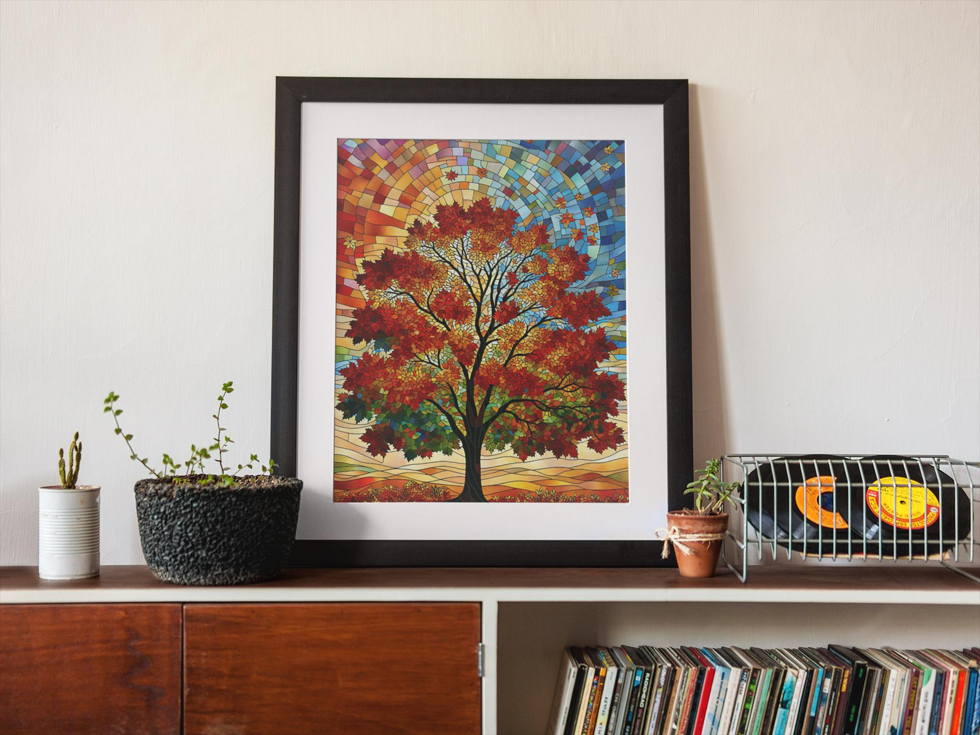 Vibrant Fall Tree Wall Art, Printable Wall Art Autumn, Autumn Trees ...