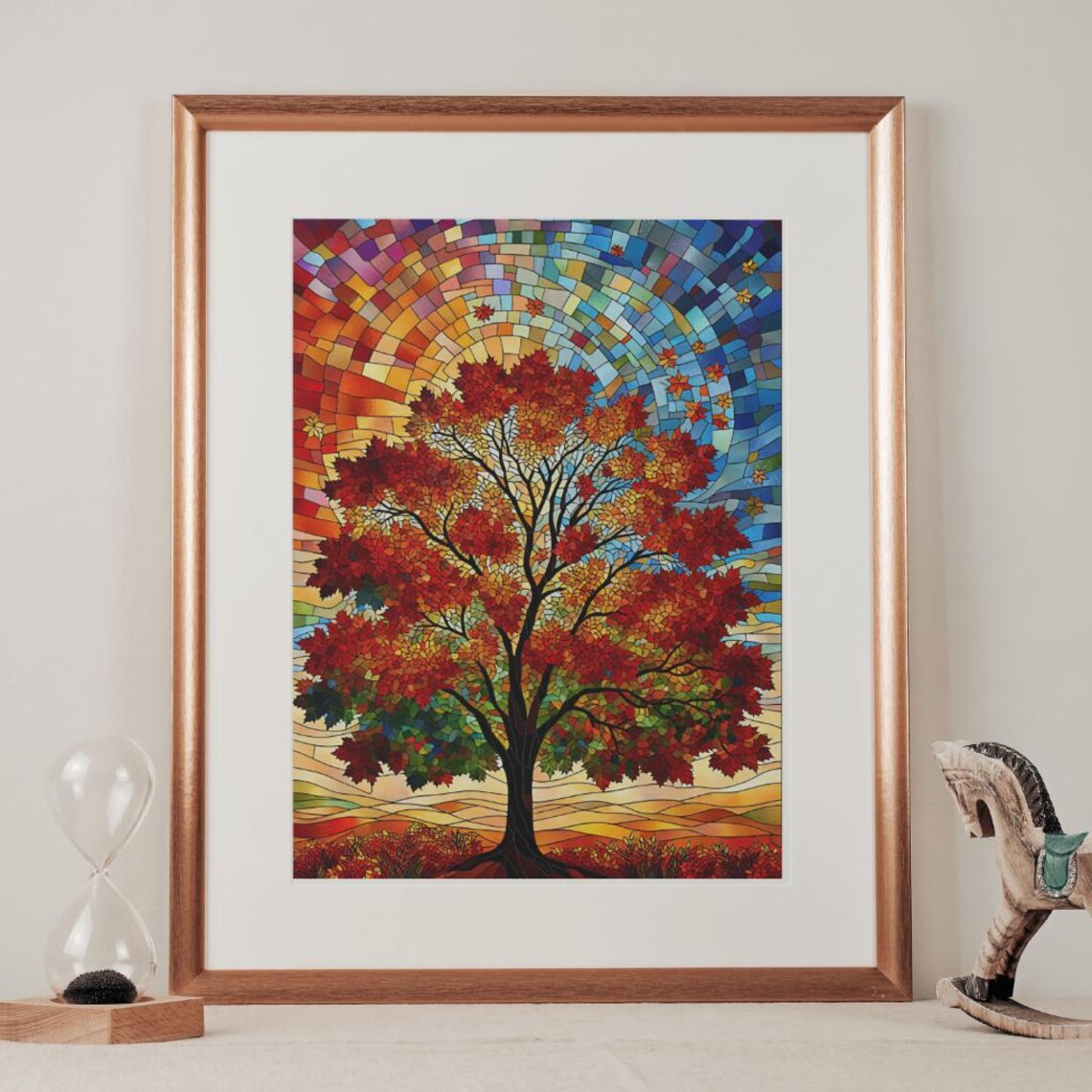 Vibrant Fall Tree Wall Art, Printable Wall Art Autumn, Autumn Trees ...