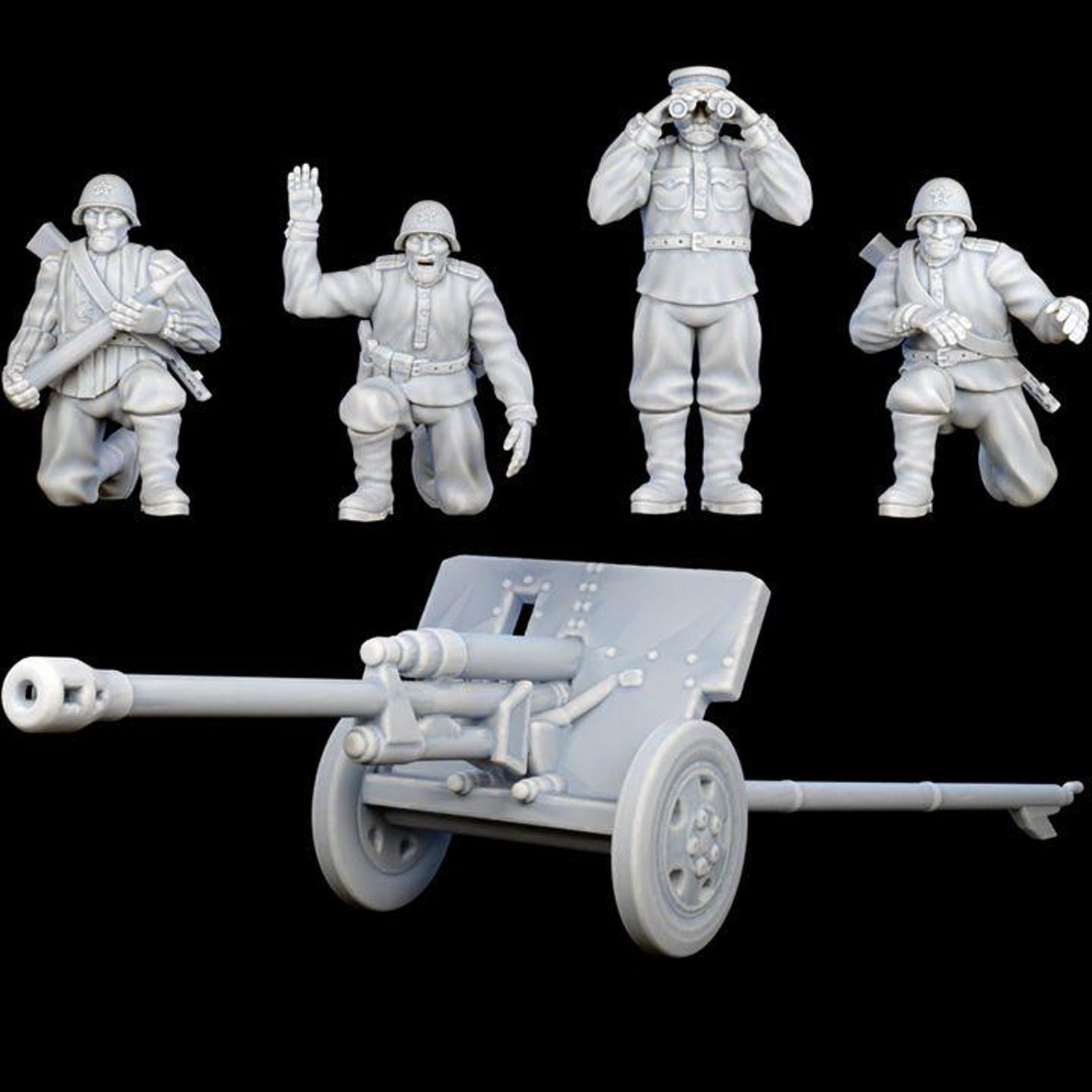 Soviet WW2 Zis-3 Field Gun Artillery Team for Bolt Action Wargaming - Etsy