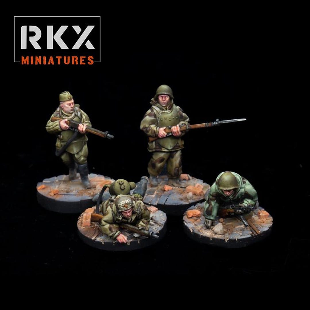 Soviet WW2 Assault Engineer Flamethrower Team for Bolt Action Wargaming ...