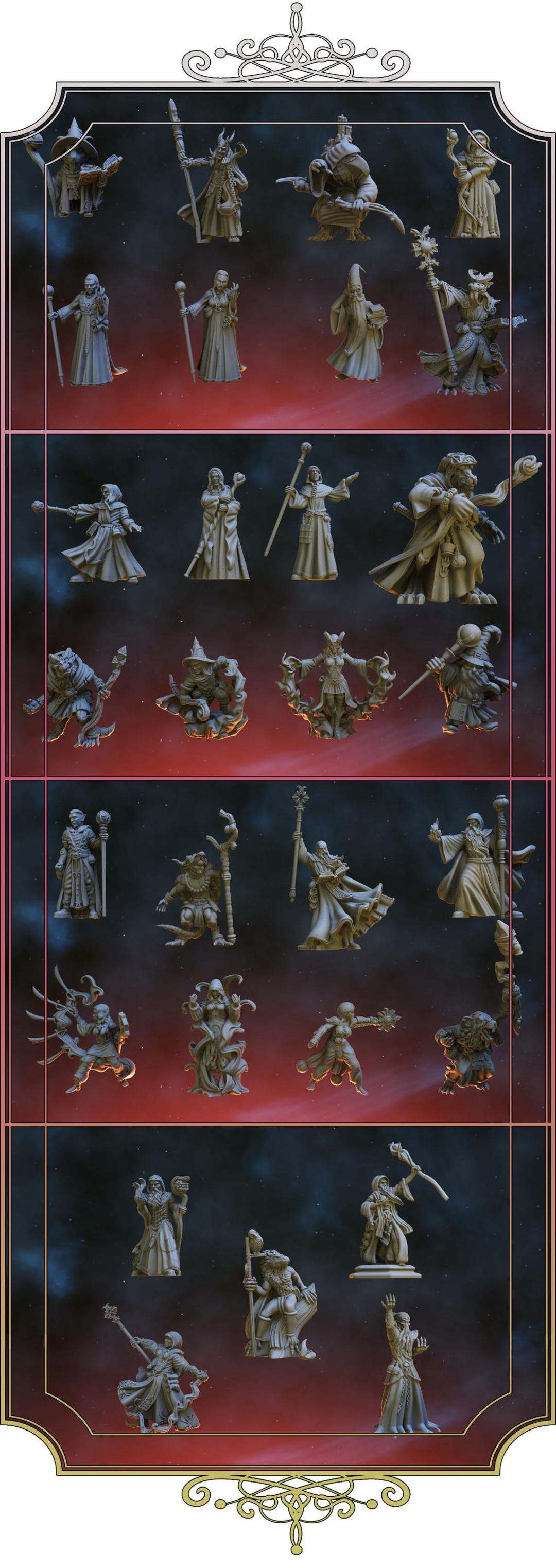 Spellcaster Player Character PC Miniature for RPG, Dnd, 5e, Pathfinder ...