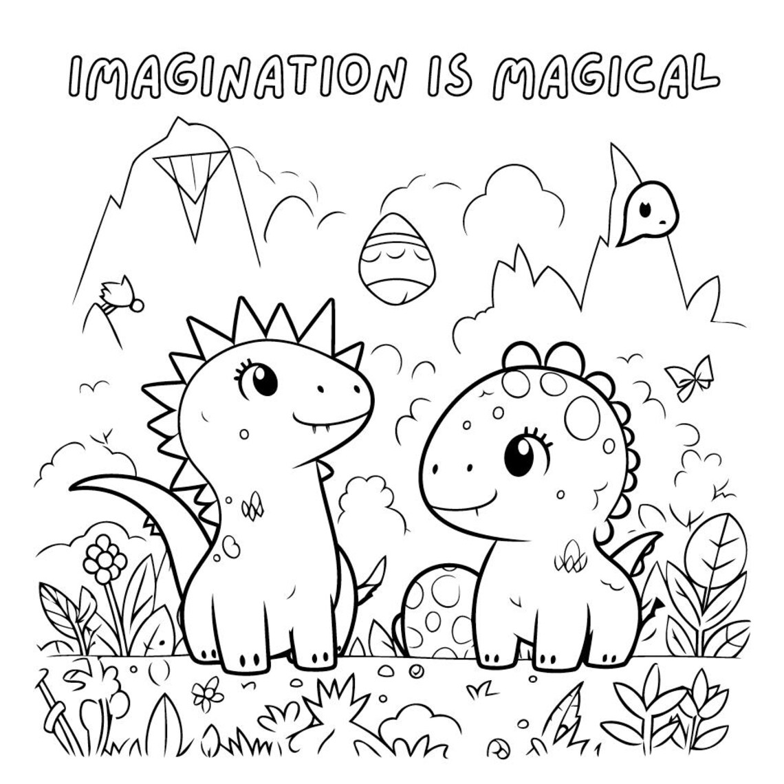 Hear Me Roar Dinosaur Coloring Pages - Etsy
