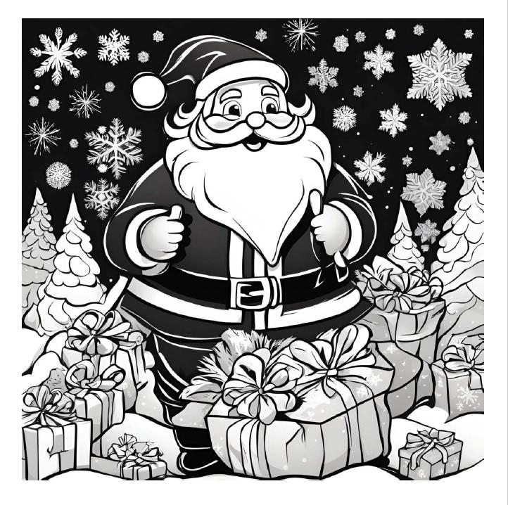 Christmas Santas Coloring Pages - Etsy