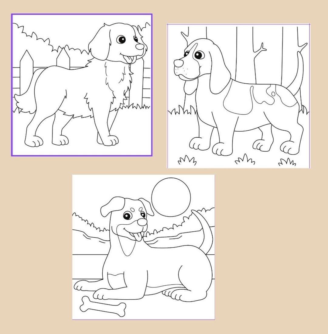 Puppy Love - Coloring Pages Full of Puppies - Etsy