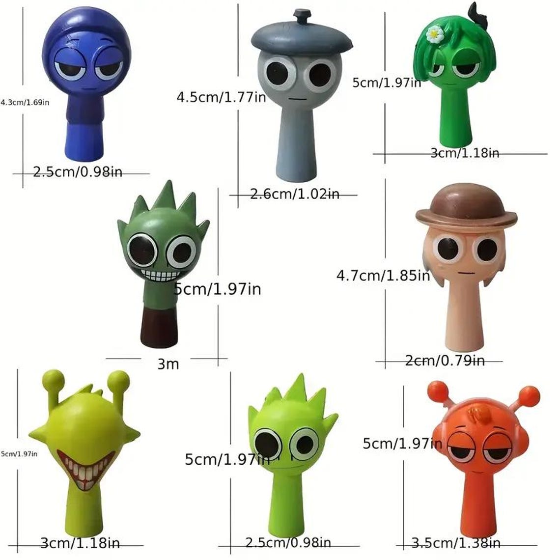 24pcs Art Deco PVC Anime Figurines Set - Collectible Rhythm Box Statues ...