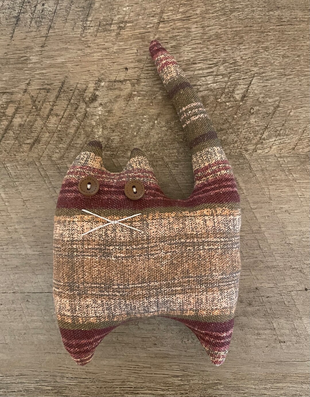Itty Bitty Chubby Kitty Doll - Maroon and Green Stripes - Etsy