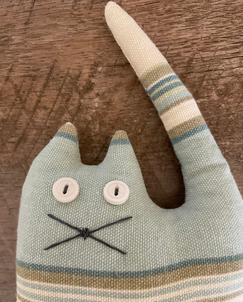 Itty Bitty Chubby Kitty Cat Doll - Blue and Green Stripes - Etsy