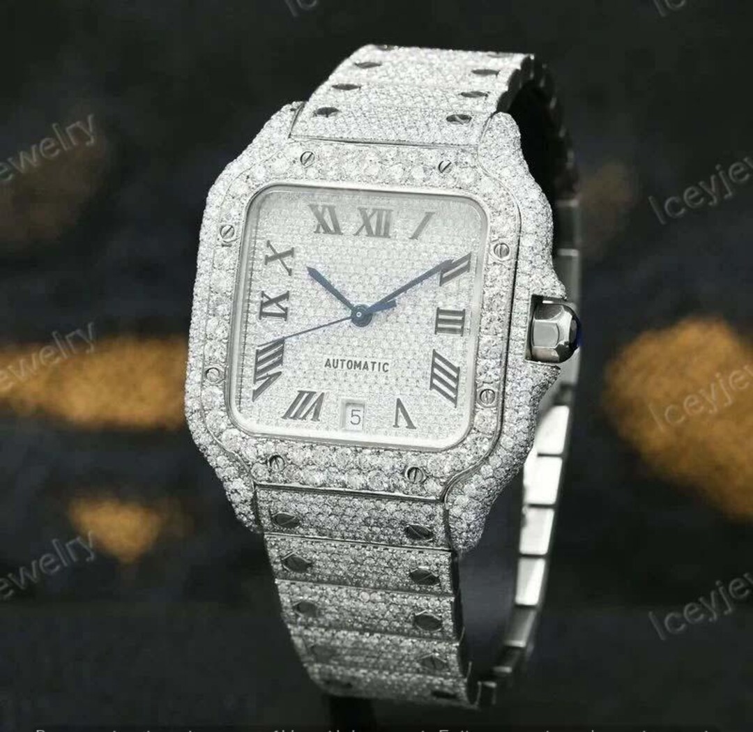 Moissanite Diamond Watch Iced Out Watches, Luxury Fully Automatic VVV ...