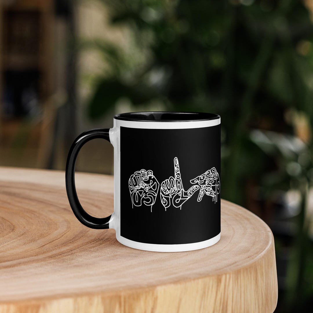 SLP in ASL Mug Black and White Speech Language Pathologist in American ...
