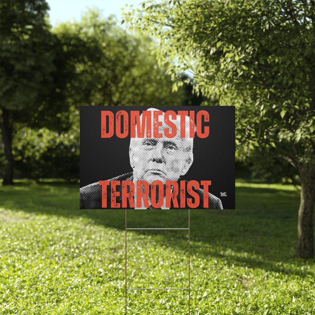 Domestic Terror*st in Chief Yard Sign, Antifascist Sign, Anti ...