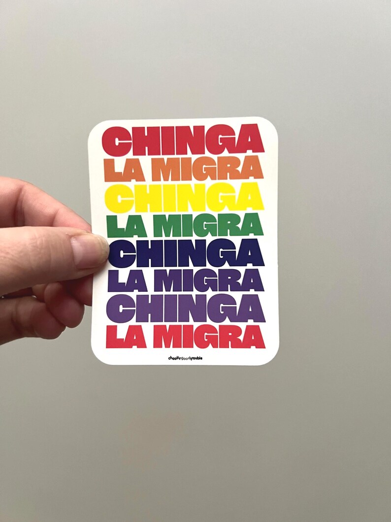 Chinga La Migra Vinyl Sticker - Rainbow - Protect Neighbors, Abolish ...