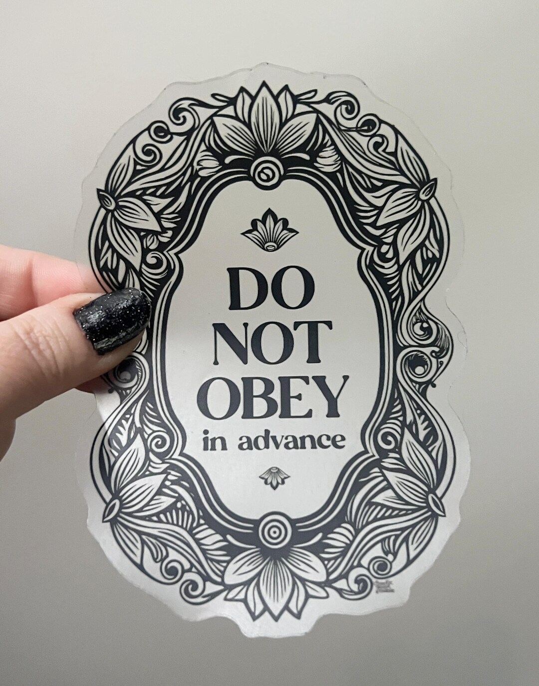 Do Not Obey in Advance Transparent Sticker - Etsy