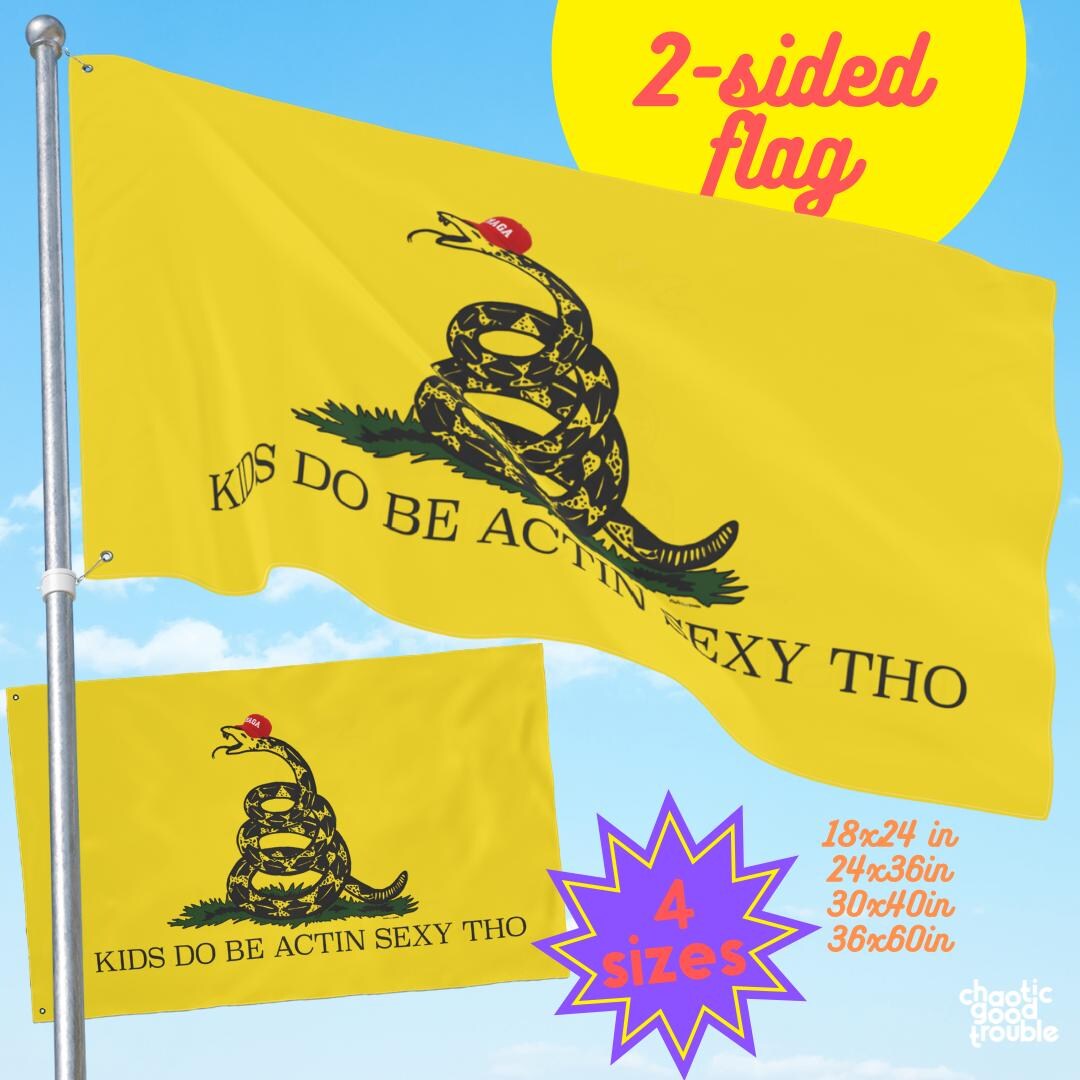 Funny Anti-maga Flag - Gadsden Parody Flag for Prank on Republicans ...