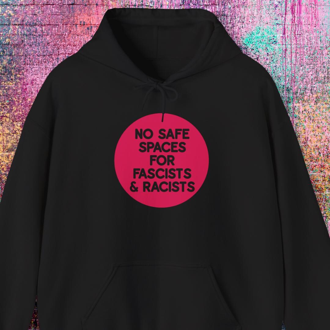 No Safe Spaces for Fascists and Racists Pullover Hoodie, Antifascist ...