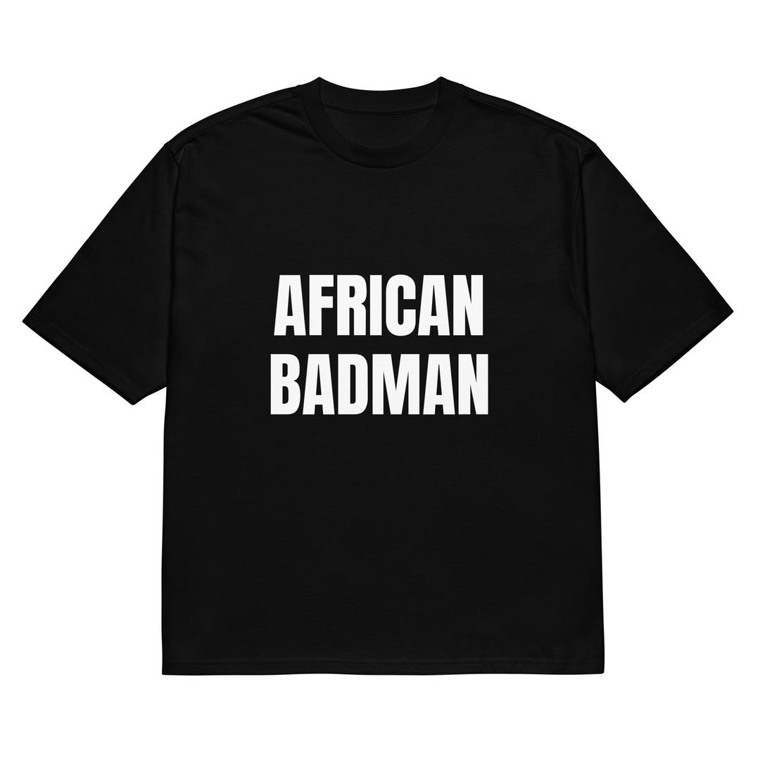 African Badman Black Oversize T-shirt Black White White - Etsy