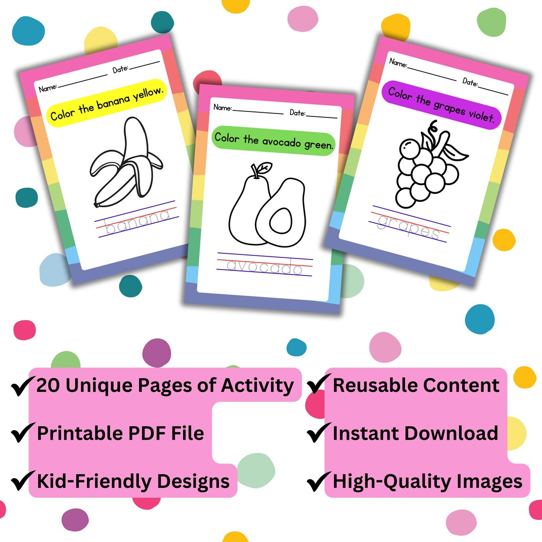 Coloring Adventure Fruits Printable Coloring Book for Kids Fun Fruit ...