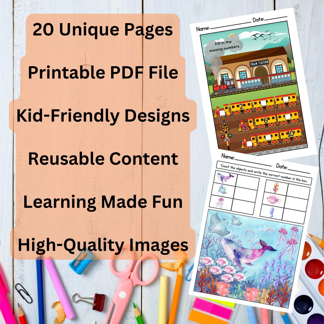 Number Adventure 1-10: Printable Counting & Missing Numbers Activity ...