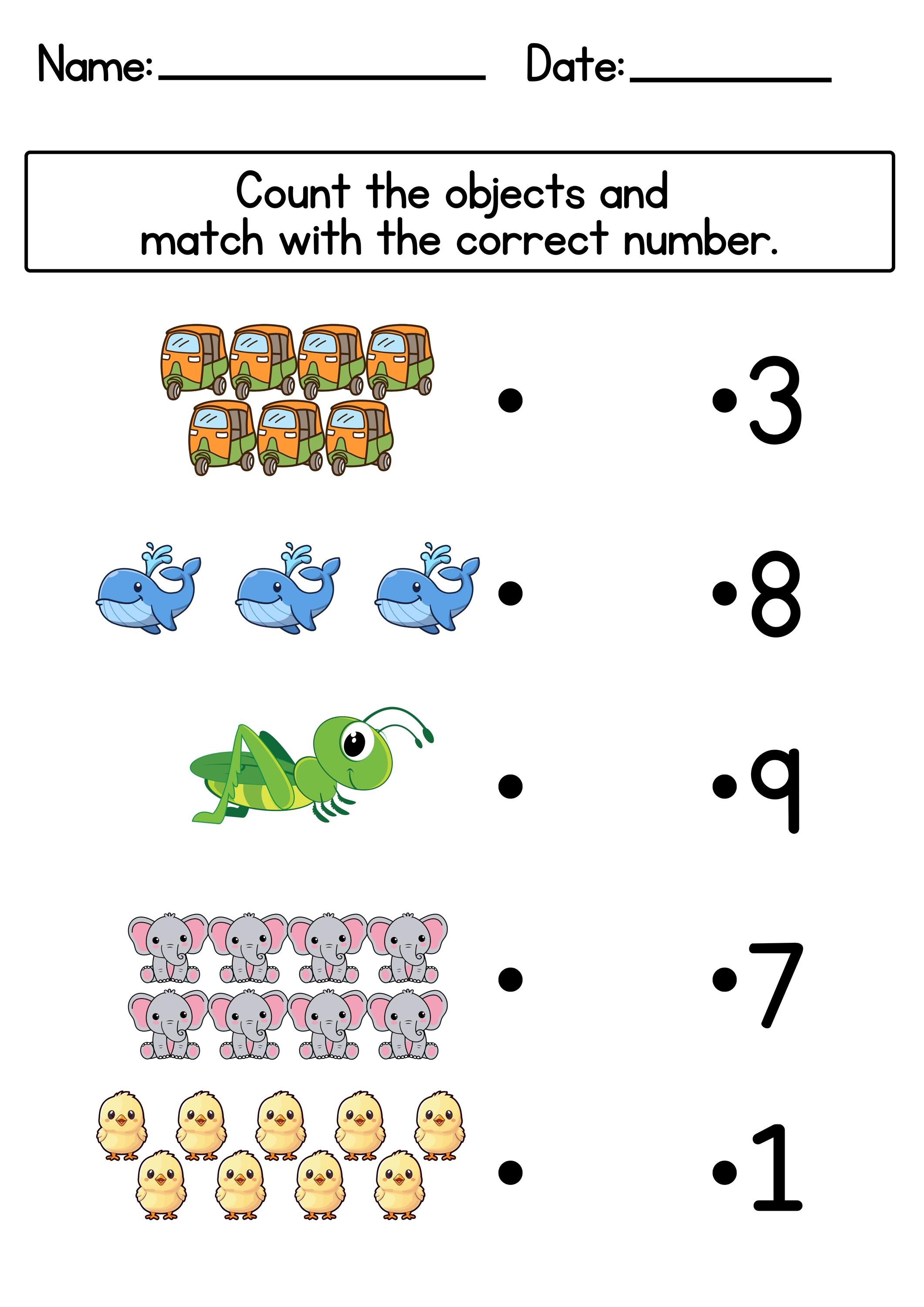 Printable Number Adventure: Matching, Counting & Number Practice for ...