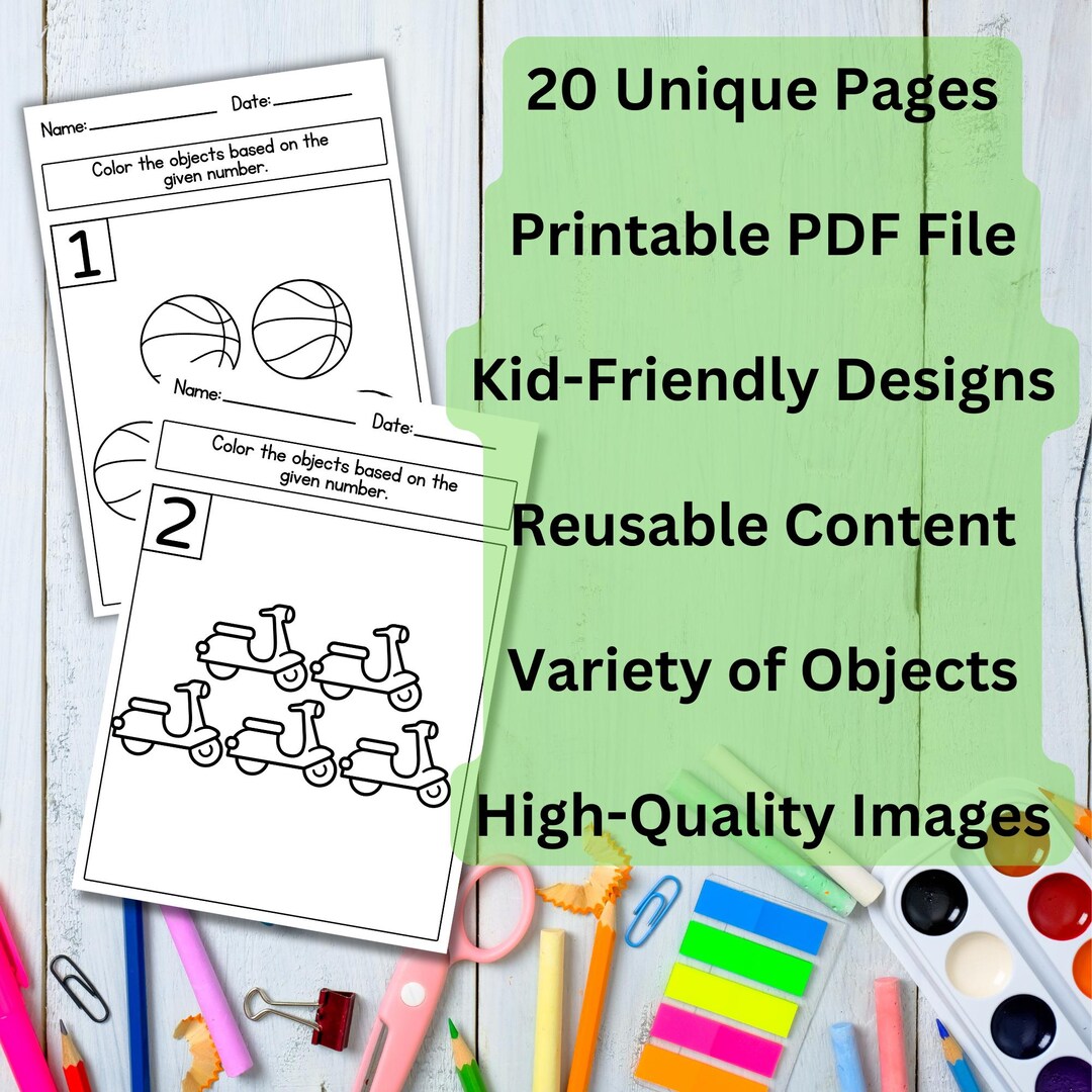 Fun Numbers 1-10 Activity for Kids Counting, Coloring & Learning ...