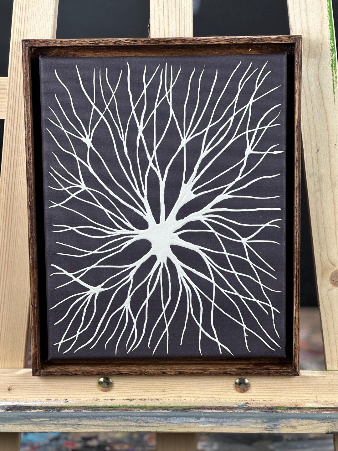 Neuron Art on Canvas With Handmade Frame, 9 X 11 Black, White - Etsy