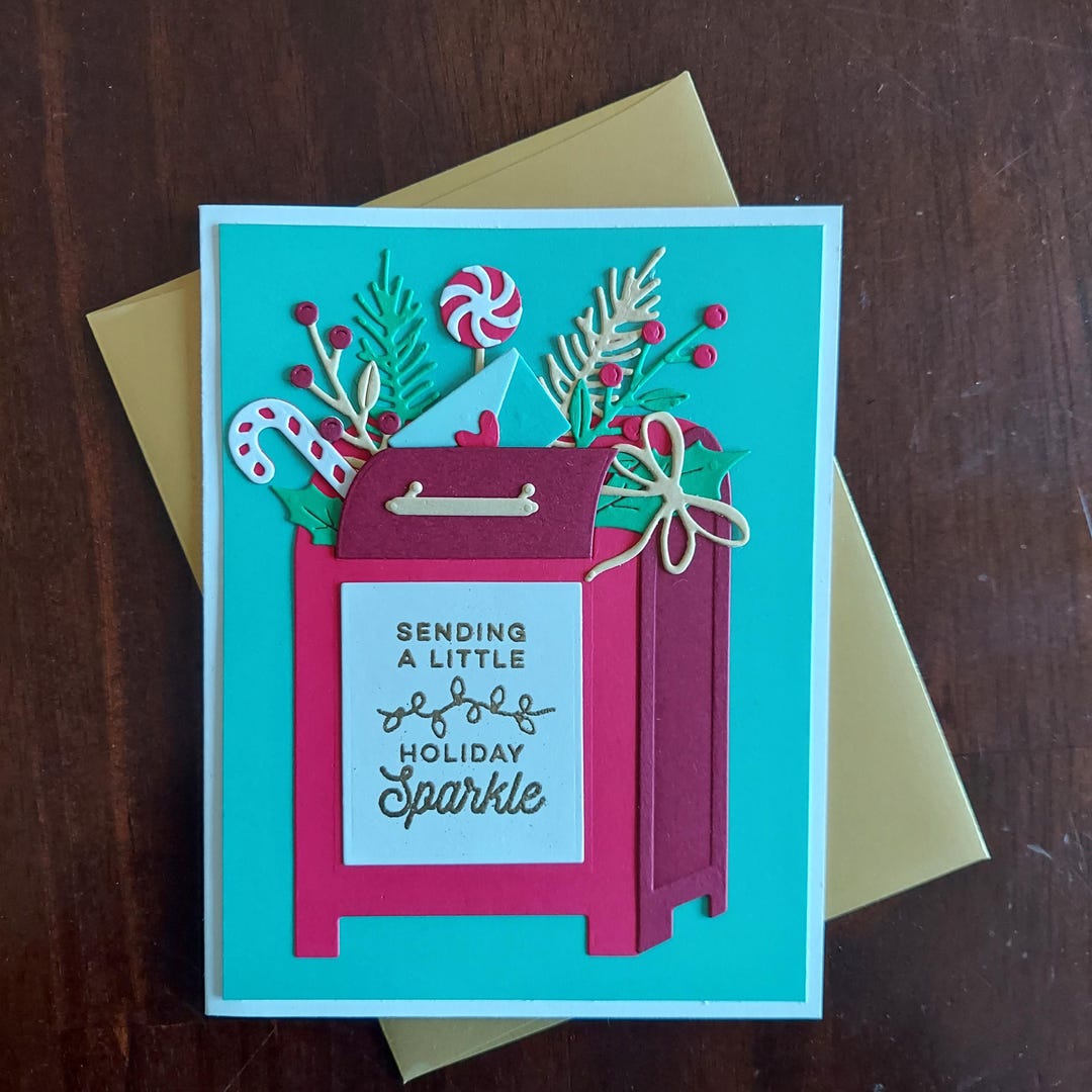 A2 Die-cut and Gold Embossed Christmas Mailbox Card Sending a Little ...