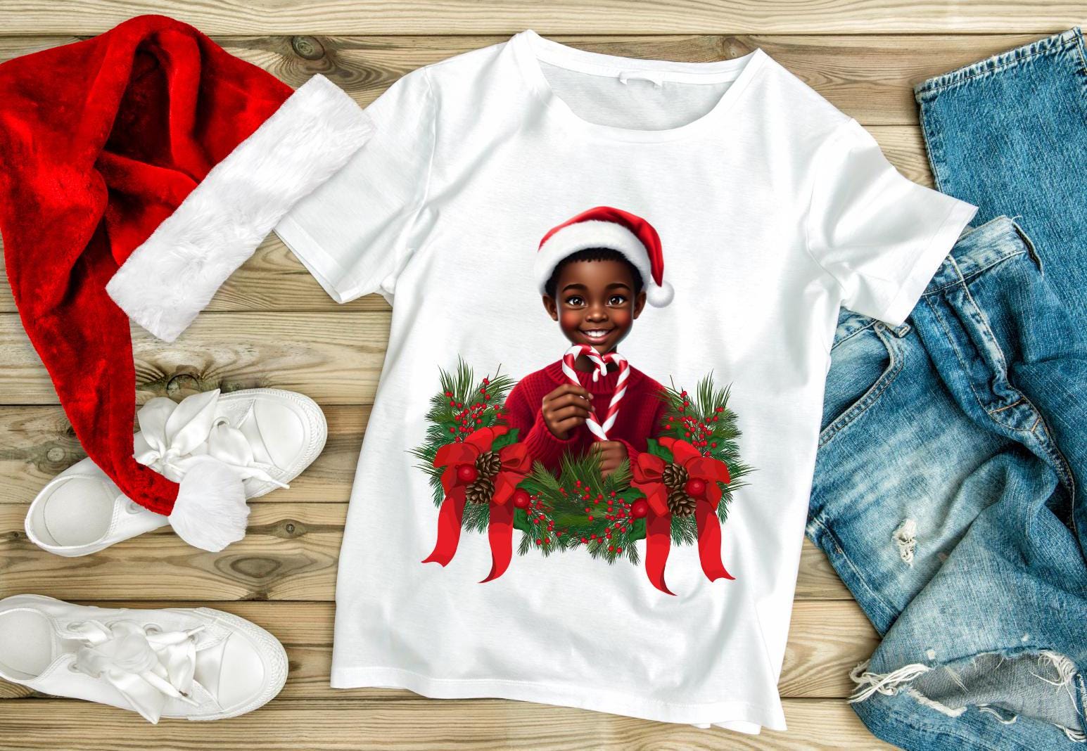 Cute Little Boy Christmas Afro American Clip Art - Etsy