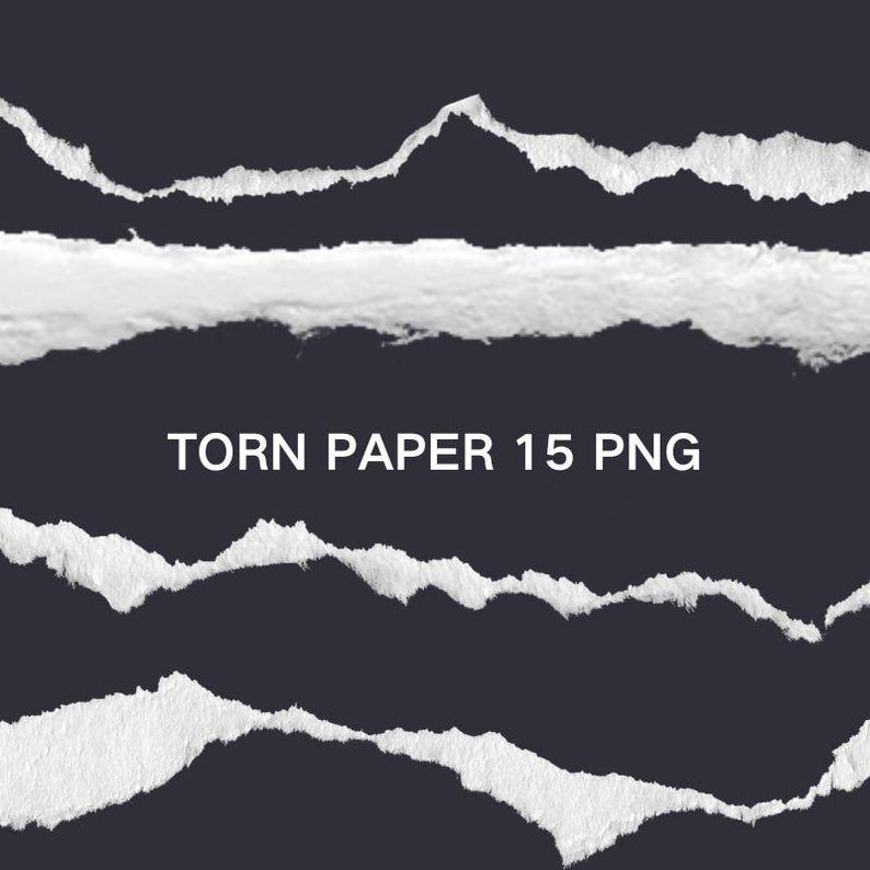 Torn Paper for Scrapbooking Digital Ripped Edge Ripped Paper Clip Art ...