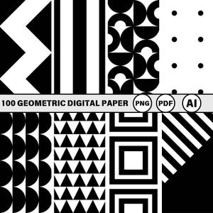 Geometric Digital Paper Seamless Geometric Clipart Geometric Scrapbook ...