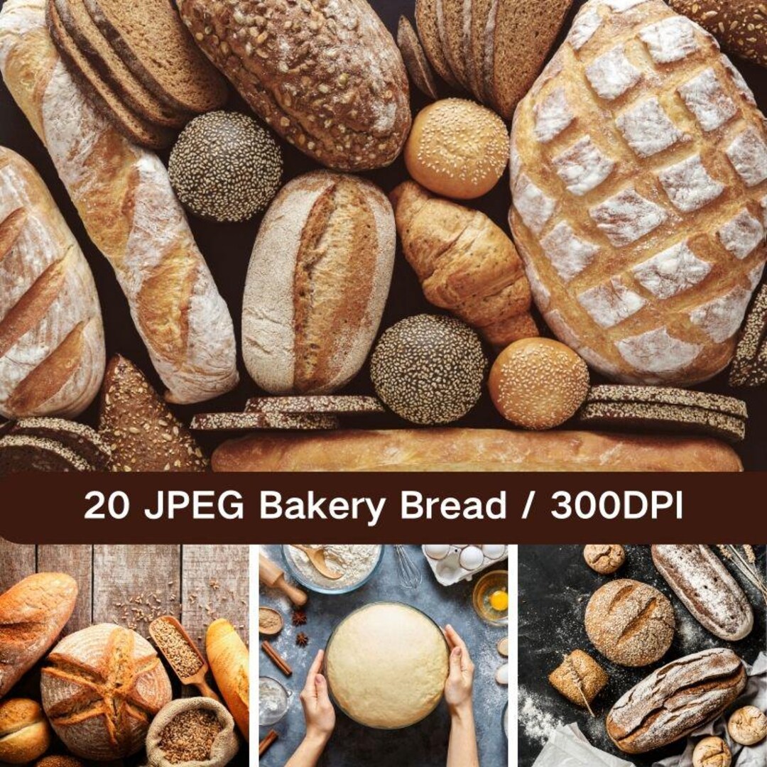 20 Seamless Bakery Breads Background Digital Paper Food Art Real Photo ...