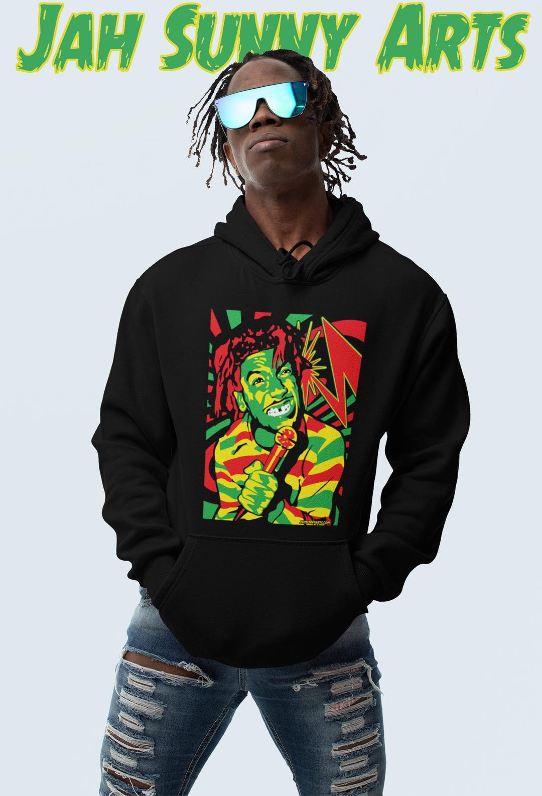 Rasta - Bad Brains - Hoodie - Punk Reggae - HR - Jah Sunny Arts - Etsy